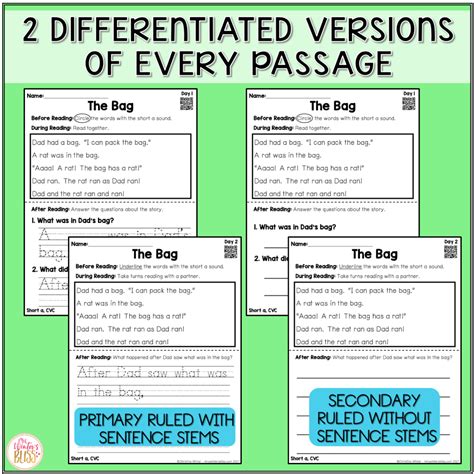 Free Decodable Passages With Comprehension Questions Lead In Literacy