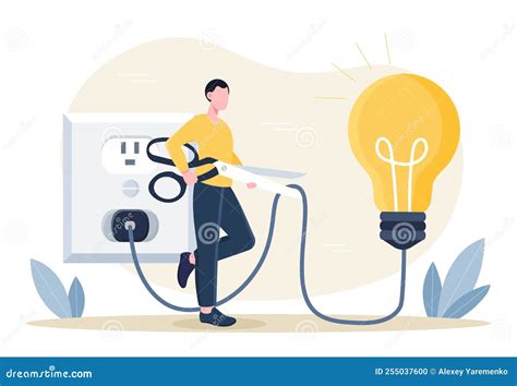 Electricity Saving Concept Stock Vector Illustration Of Concept