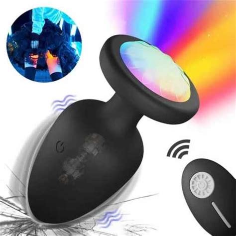 Led Light Up Anal Butt Plug Vibrating Dildo G Spot Stimulator Sex Toys
