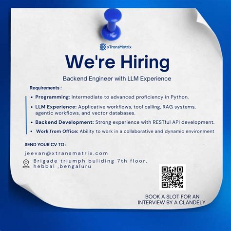 hiring backendengineer hiring python llm fastapi ai