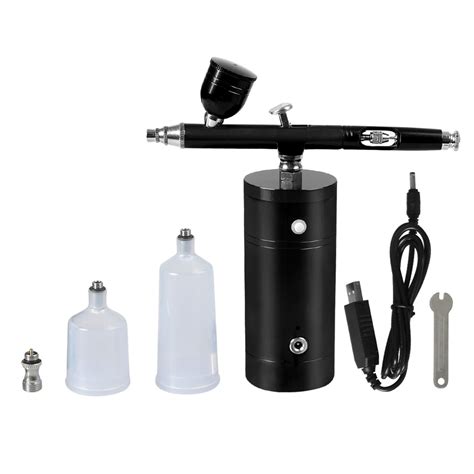 Traderight Airbrush Kit Compressor Cordless Dual Action Usb Portable