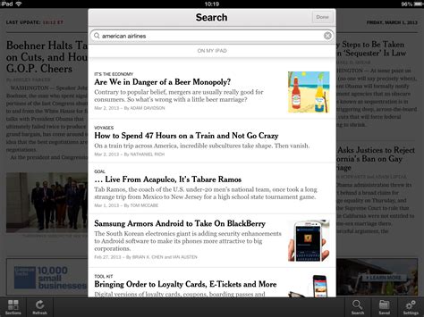 new york times ipad app with search and web app review frequent