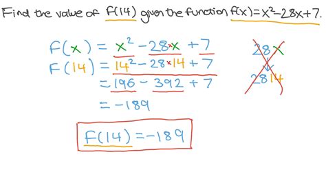 Question Video Evaluating Quadratic Functions Nagwa