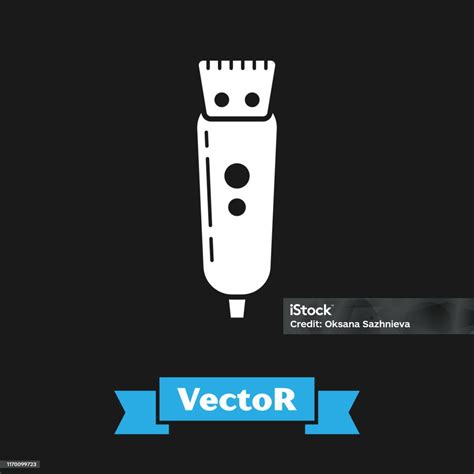 검은 색 배경에 격리 된 흰색 전기 헤어 클리퍼 또는 면도기 아이콘입니다 이발소 기호입니다 벡터 일러스트레이션 개인 장식품에 대한 스톡 벡터 아트 및 기타 이미지 Istock