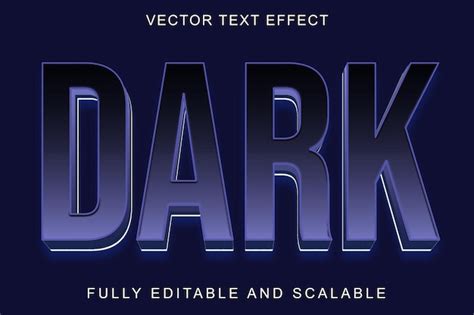 Efecto De Texto Oscuro 3d Vector Premium