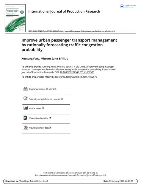 Solution Improve Urban Passenger Transport Management By Rationally Forecasting Traffic