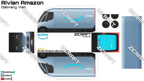 Paper Car Rivian Amazon Delivery Van Nel 2024