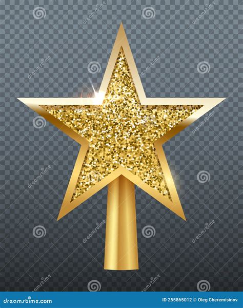 Christmas Gold Tree Topper D Star Decoration In Deco Design For Top Of Xmas Tree Stock