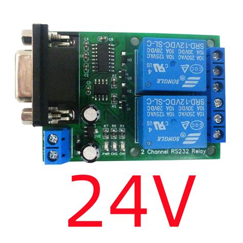 N228d02 Dc 24v 2ch Db9 Uart Relay Module Rs232 Serial Port Switch Board
