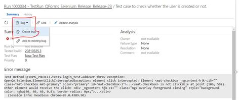 Visual Studio How To Create A Bug Automatically In Devops When The