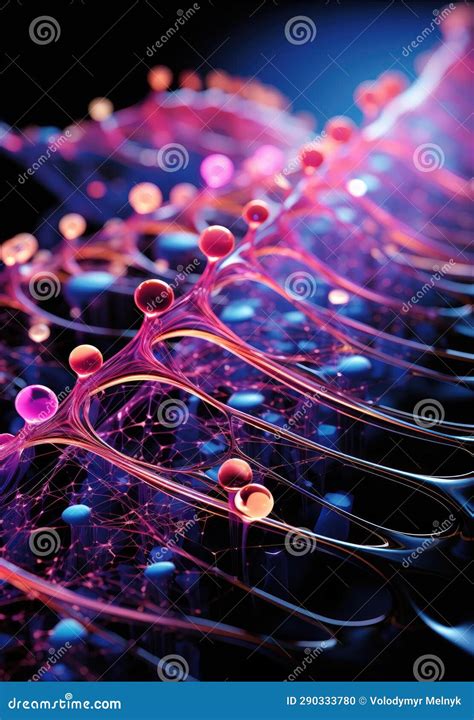 Close Up Of Neurons Cells In Fluorescent Light Neural Network Nervous