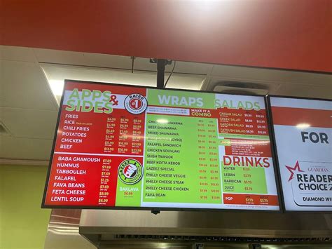 Menu At Lazeez Shawarma Restaurant Mississauga Glen Erin Dr Unit 13b