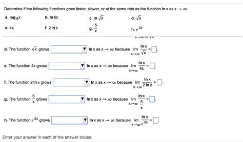 Solved Determine If The Following Functions Grow Faster