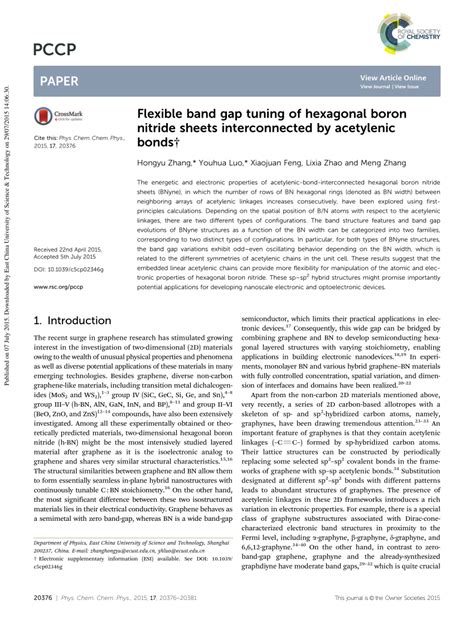 Pdf Flexible Band Gap Tuning Of Hexagonal Boron Nitride Sheets