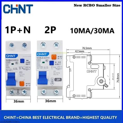 Chint Nxble 63yh 1p N 2p 10ma 30ma Малый размер Rcbo Автоматический