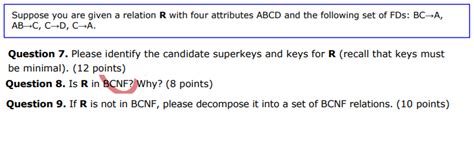 Solved Suppose You Are Given A Relation R With Four Chegg