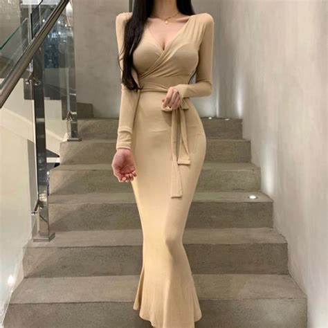 Jual Korea 2022 Gaya Musim Semi Bertali Tubuh Langsing Seksi Feminin V