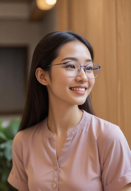 A Woman Wearing Glasses That Says She Is Wearing Premium Ai Generated