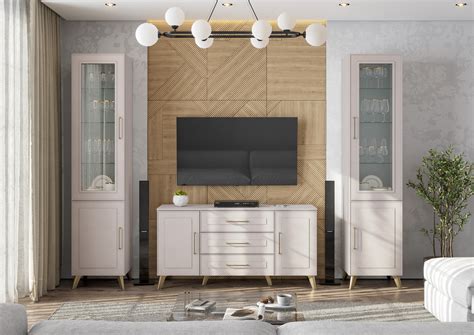 Тумба под ТВ Антеро ТБ 02 с декоративными опорами купить оптом и в розницу в Пензе Мебельная