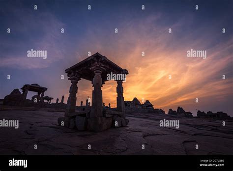 Beautiful Ancient Architecture Of Temples On Hemakuta Hill In Hampi