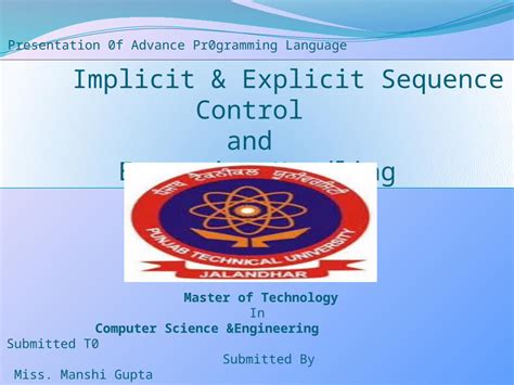 pptx implicit and explicit sequence control with exception handling