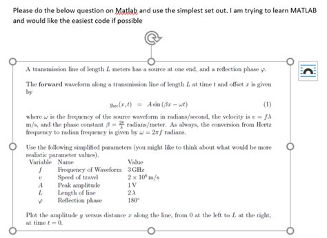 Solved Please Do The Below Question On Matlab And Use The