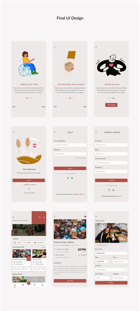 Volunteer Mobile App Design Behance