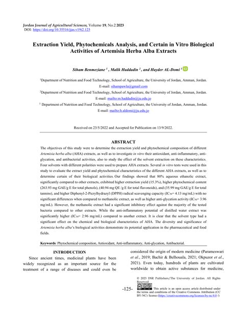 Pdf Extraction Yield Phytochemicals Analysis And Certain In Vitro