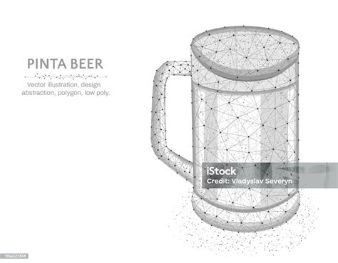 맥주 파인트 낮은 폴리 그래픽 다각형 유리 머그잔 흰색 배경에 알코올 음료 와이어 프레임 벡터 일러스트 0명에 대한 스톡 벡터 아트 및 기타 이미지 Istock