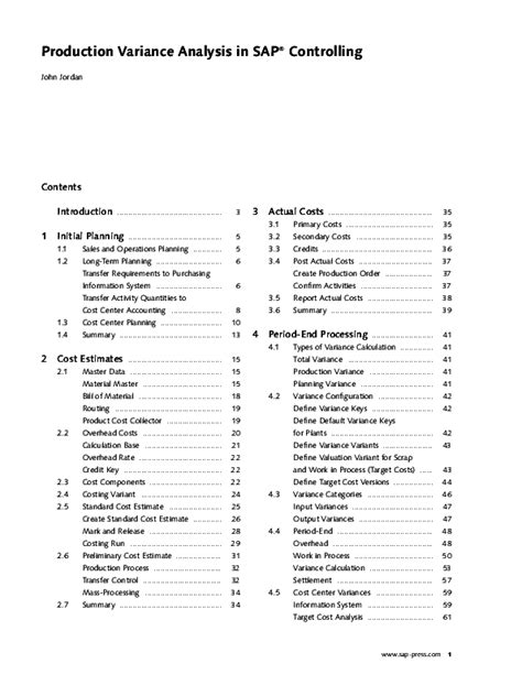 Pdf Production Variance Analysis In Sap ® Controlling