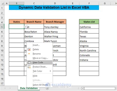 How To Make A Dynamic Data Validation List Using Vba In Excel Steps
