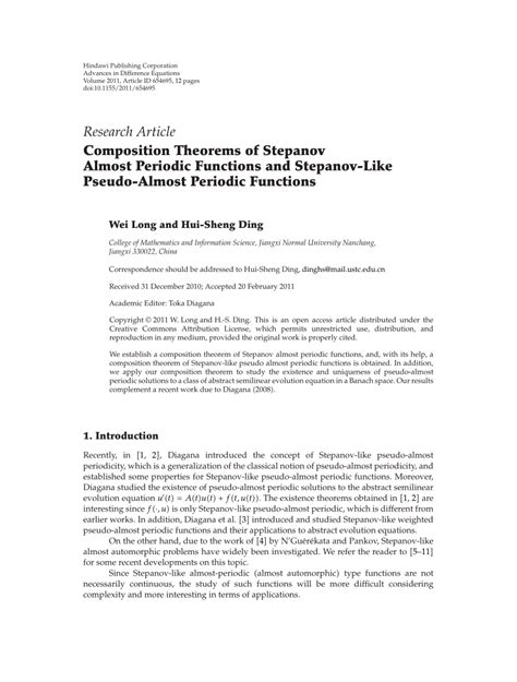 Pdf Composition Theorems Of Stepanov Almost Periodic Functions And
