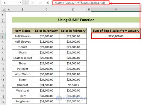 How To Sum Top N Values In Excel 3 Suitable Ways ExcelDemy
