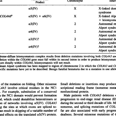 Inheritance Of Alport Syndrome Download Table