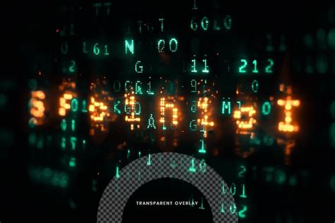 Glowing Programming Hacking Text Isolated In Black On Transparent