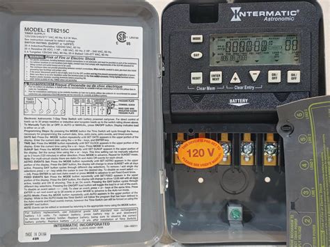 Intermatic Astronomic Electronic Timer Model Et8215c