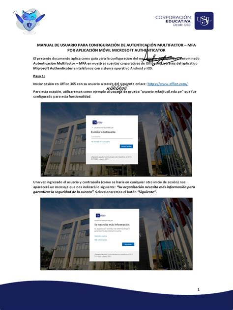 Manual De Usuario Para Configuración Autenticación Multifactor Pdf Código Qr Microsoft Office