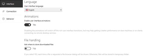 Getting Started Settings Interface