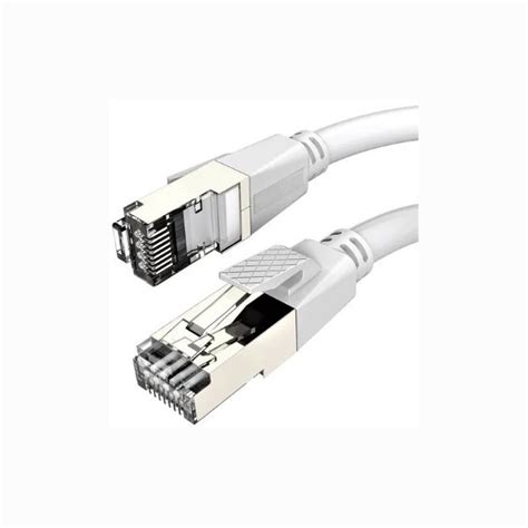 10m Network Cable Cat6e Rj45 Utp Patch Fast Ethernet Lan White Shielded Connectors