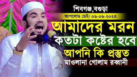 মৃত্যু কতটা কষ্টের হবে । গোলাম রব্বানির কান্নার ওয়াজ । Golam Rabbani