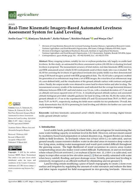 Real Time Kinematic Imagery Based Automated Leveln Pdf Surveying Science