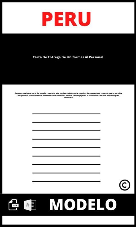 Modelo De Carta De Entrega De Uniformes Al Personal 2025