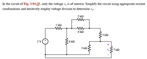in the circuit of fig 394 only the voltage vx is of interest simplify