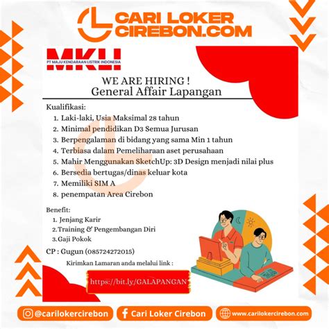 Lowongan Kerja General Affair Lapangan Di PT Maju Kendaraan Listrik Indonesia Cari Loker