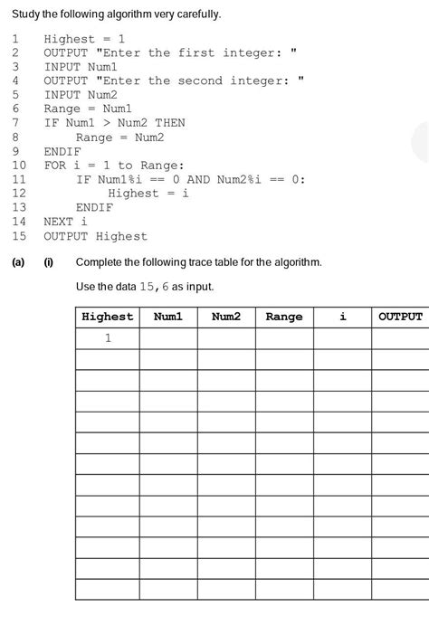 Solved Study The Following Algorithm Very Carefully Chegg