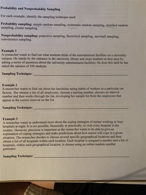 Solved Probability And Nonprobability Sampling For Each Chegg