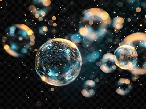 пузырьки на черном фоне Премиум Psd Файл