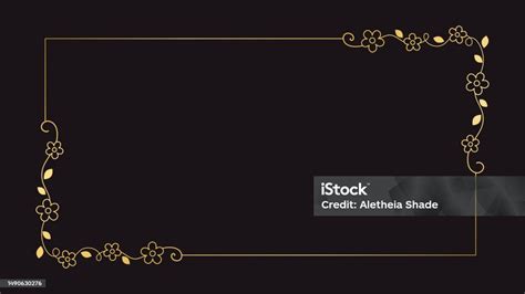 골드 꽃무늬 직사각형 프레임 간단한 선 테두리 나뭇잎과 꽃 청첩장과 카드 로고 디자인과 포스터 템플릿 우아한 미니멀 스타일 꽃 벡터 격리 0명에 대한 스톡 벡터 아트 및