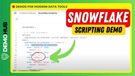 Snowflake Scripting Demo Full Tutorial Scripting Blocks Branching