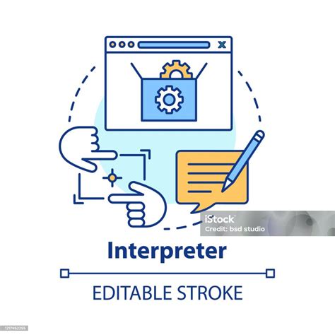 interpreter concept icon help and support center computer code testing